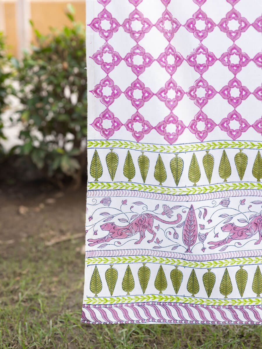 Alpana Hand Block Printed Cotton Curtain – Pinklay