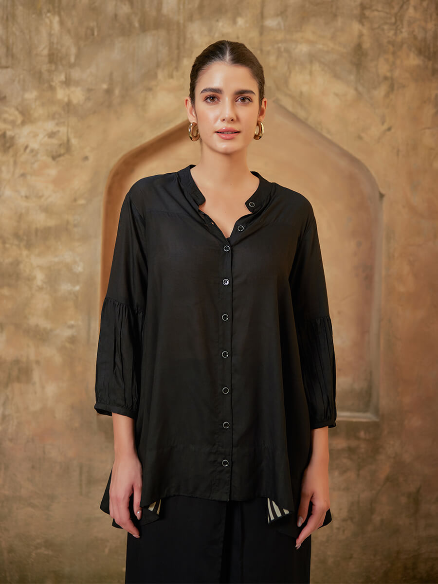 Black Women Modal Smocking Top – Pinklay