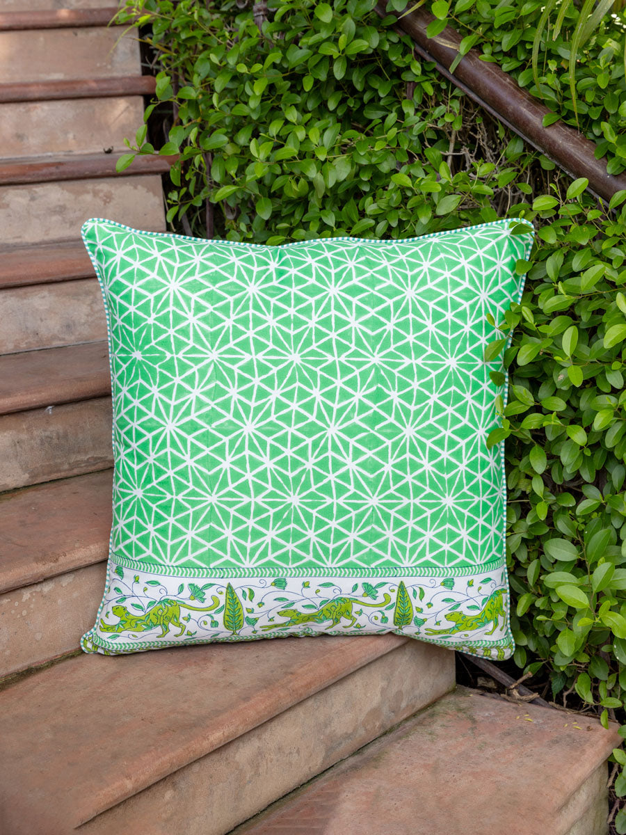 Tejas Hand Block Printed Cotton Cushion Cover - 24 Inch – Pinklay (India)