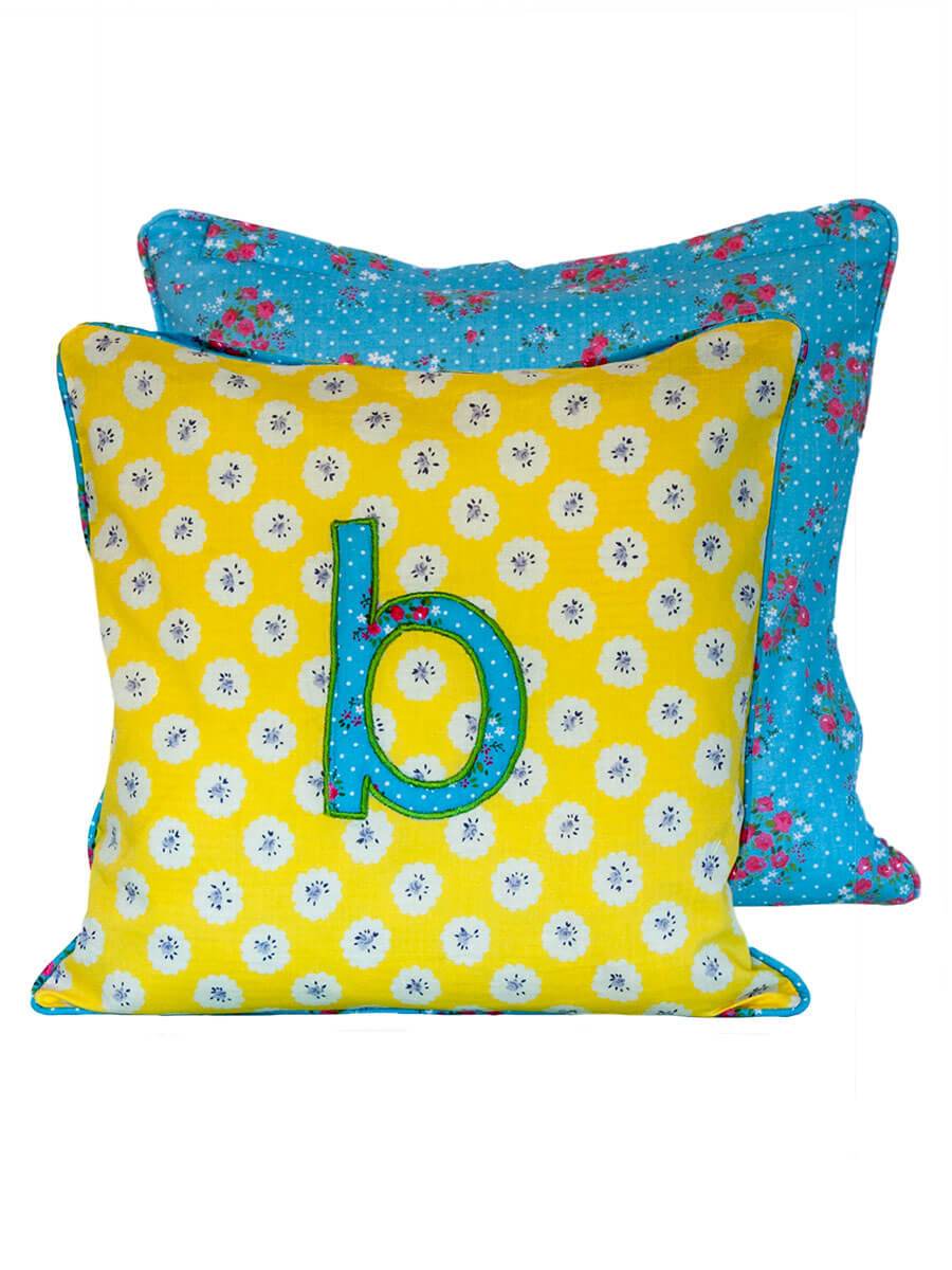 Letter B Cotton Cushion Cover - 12 Inch – Pinklay