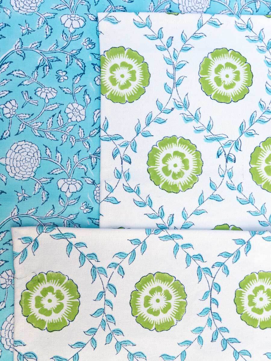 Primrose Block Printed Cotton Table Mats | Pinklay