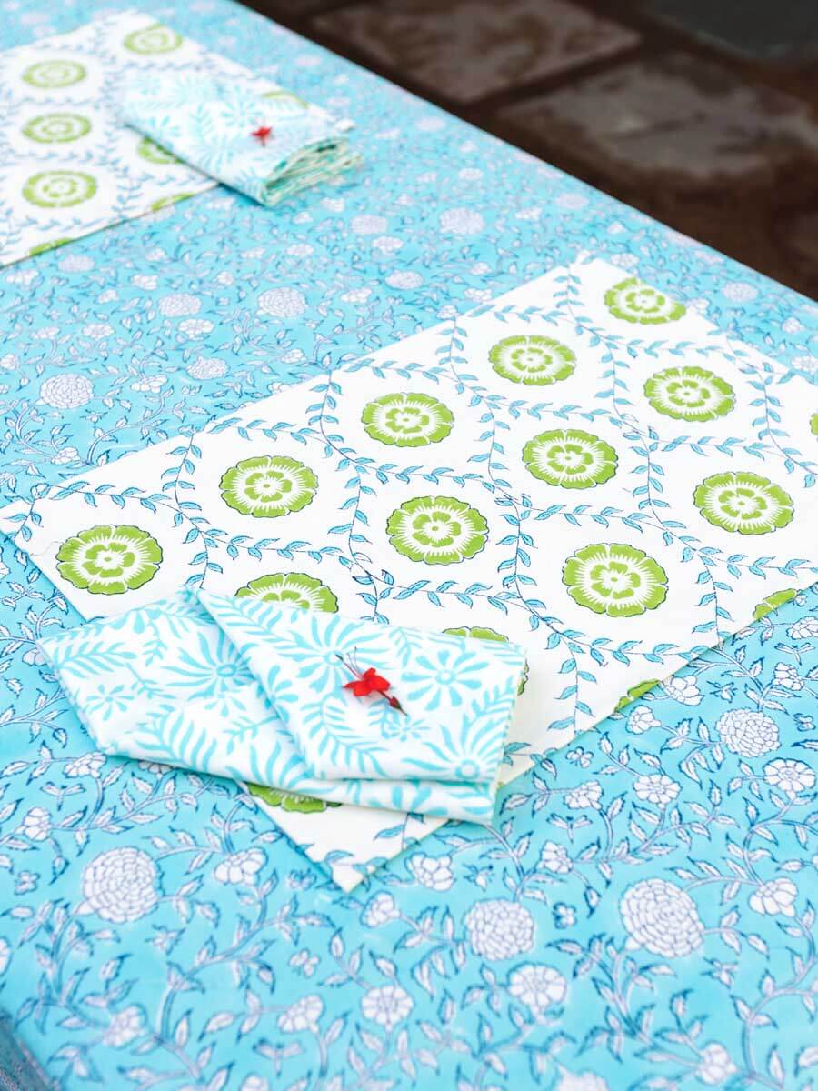Primrose Block Printed Cotton Table Mats | Pinklay