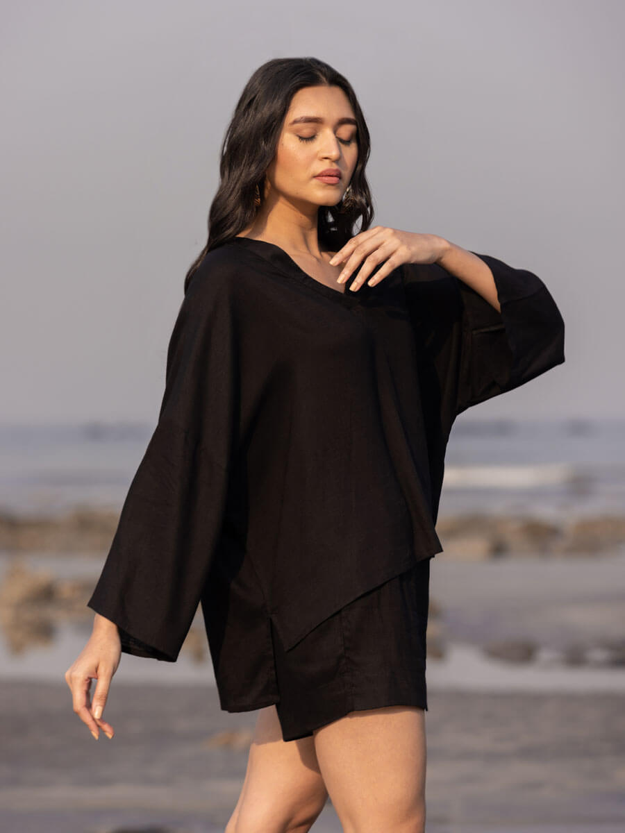Solid Black Box Short Top - Comfort Fit | Pinklay – Pinklay (India)